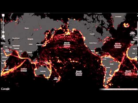SpaceQuest global AIS as a Google Maps Heat Map