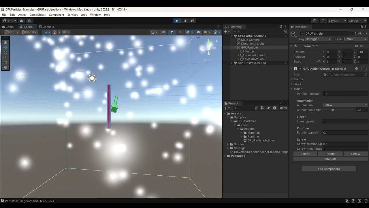 Minimal and extensible GPU Particle System package for Unity