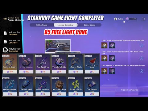 Starhunt Game Event Arcade Challenge All Volume Completed Guide - R5 Free Light Cone Rewad