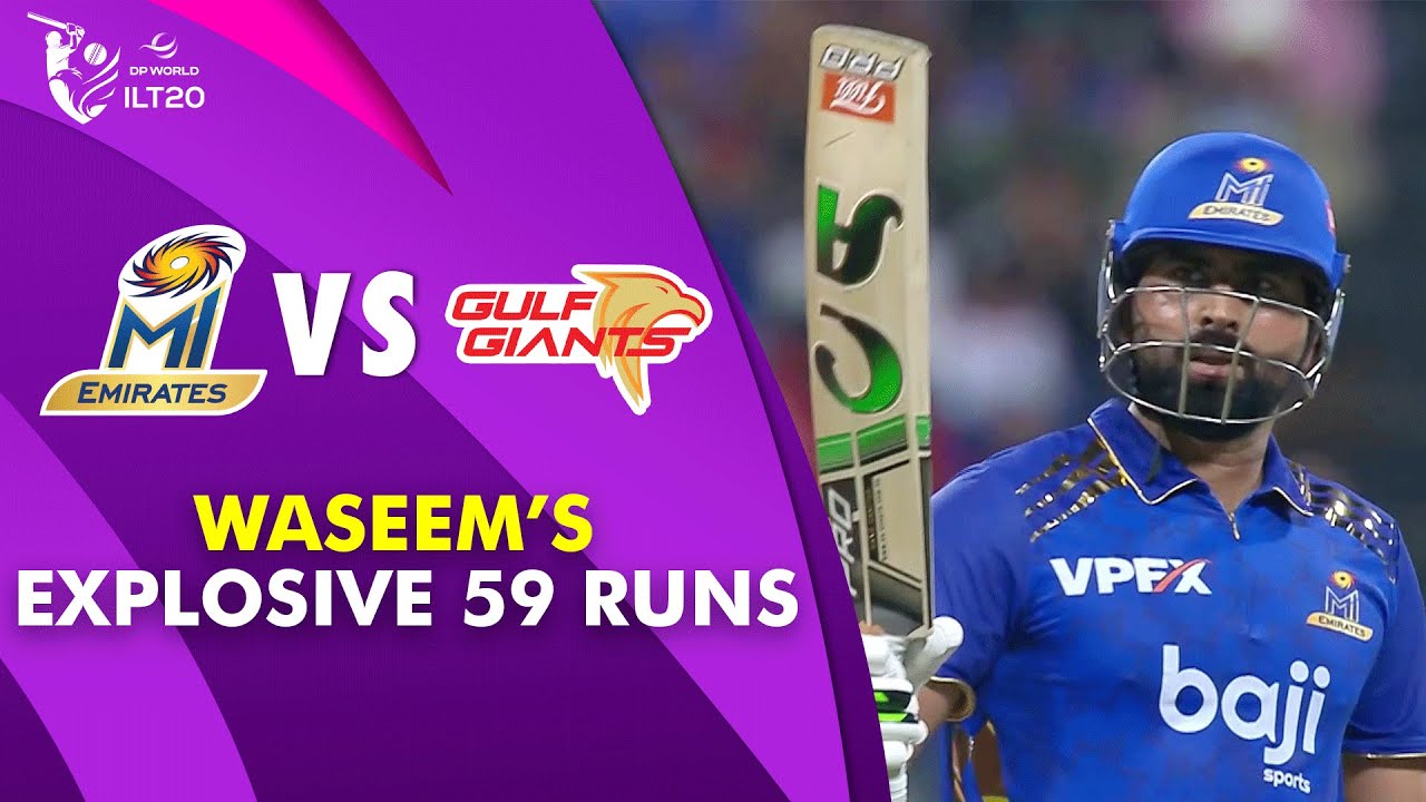 Muhammad Waseem Smashes 59 Runs 🔥 | MI Emirates vs Gulf Giants | Match 26 | DP World ILT20 | M3Y1J