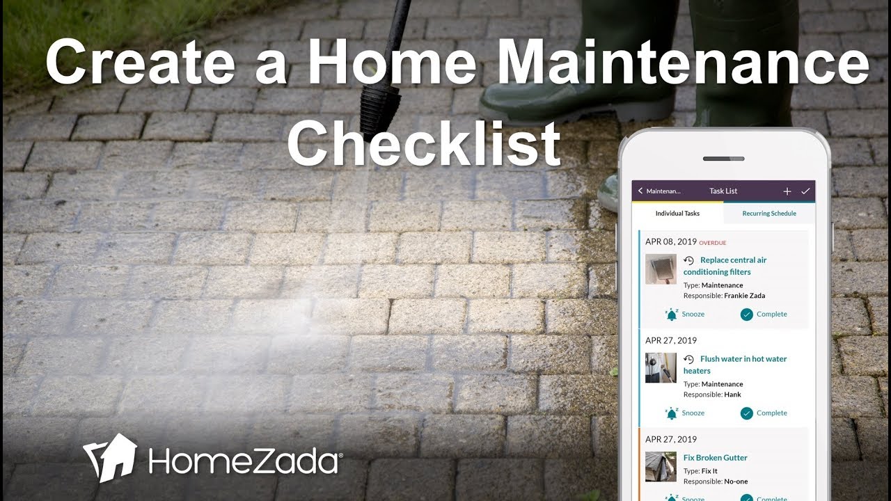 Home Maintenance Checklist: A Home Schedule of Maintenance Tips with HomeZada