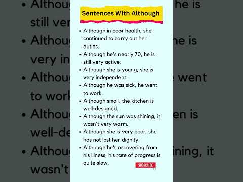 Sentences With Although. #shorts #englishspeaking