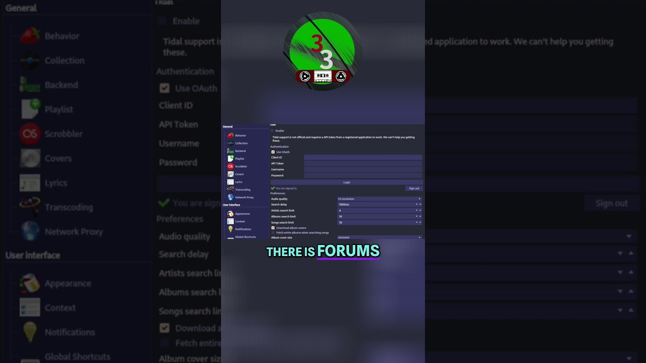 Unlocking Tidal: Client ID & API Token in Strawberry #tidal #linux #musiclovers