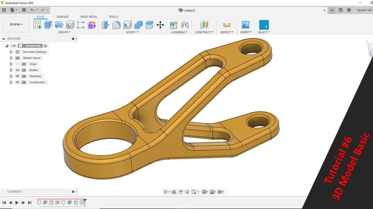 Fusion 360 Tutorial #6 | 3D Model Basic