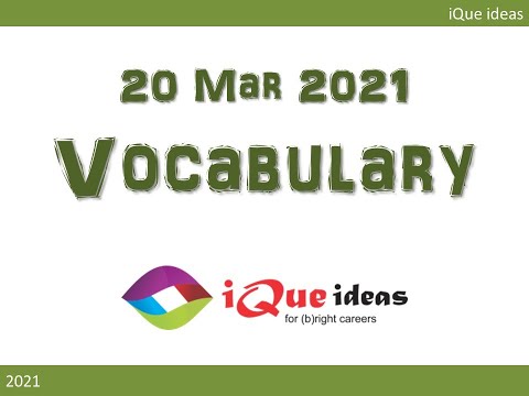 Vocabulary - Synonyms (20 March)