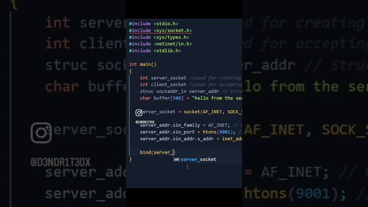 Basic server and client socket programming in C