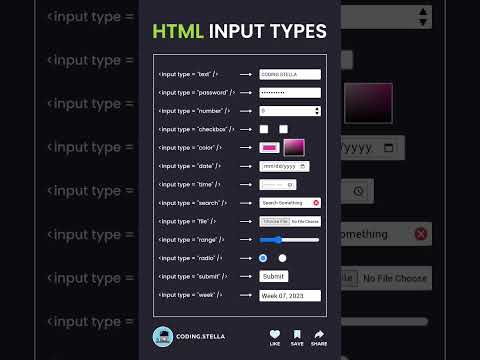 HTML Input Types ???? HTML Input Cheatsheet ????️ #html #learnhtml