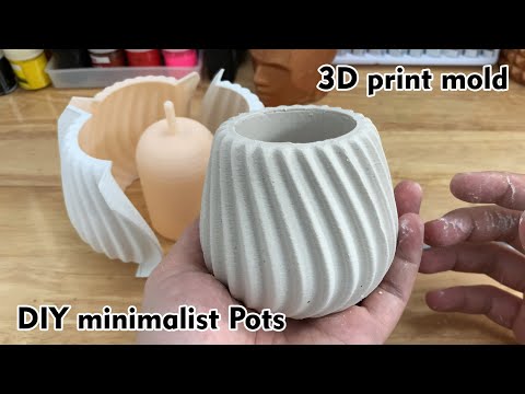STL file 3D print mold modern geometric plant pot with drainage・3D ...