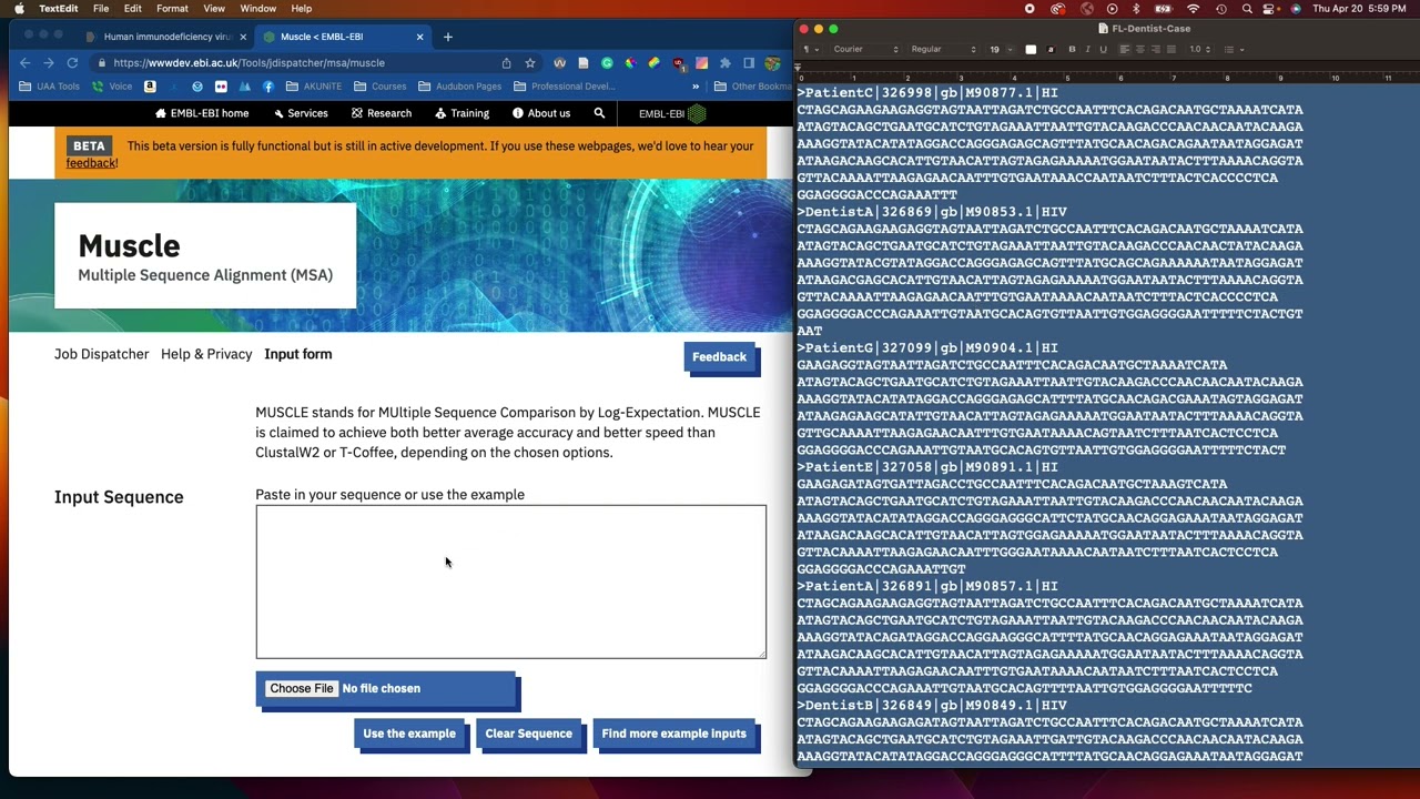 Aligning Sequences with Muscle