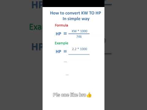 KW to HP Conversion Explained! @mk electrok geek