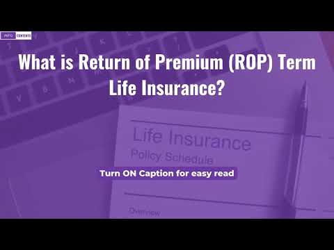 What is Return of Premium ROP Term Life Insurance?