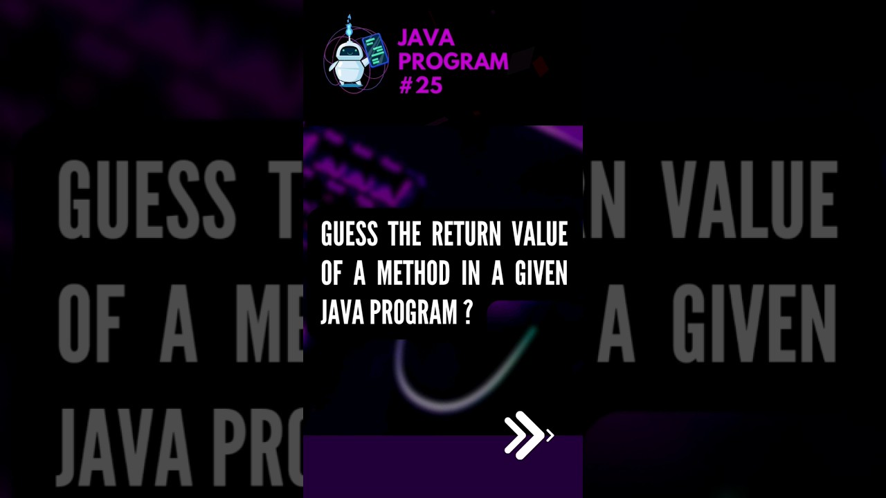 Guess the return value of a method in a given java program ? #tutorial