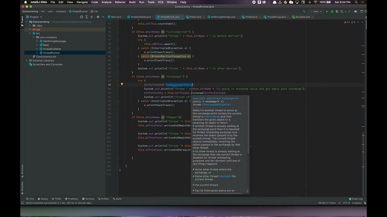 Exchanger synchronization mechanism in Java Concurrent programming