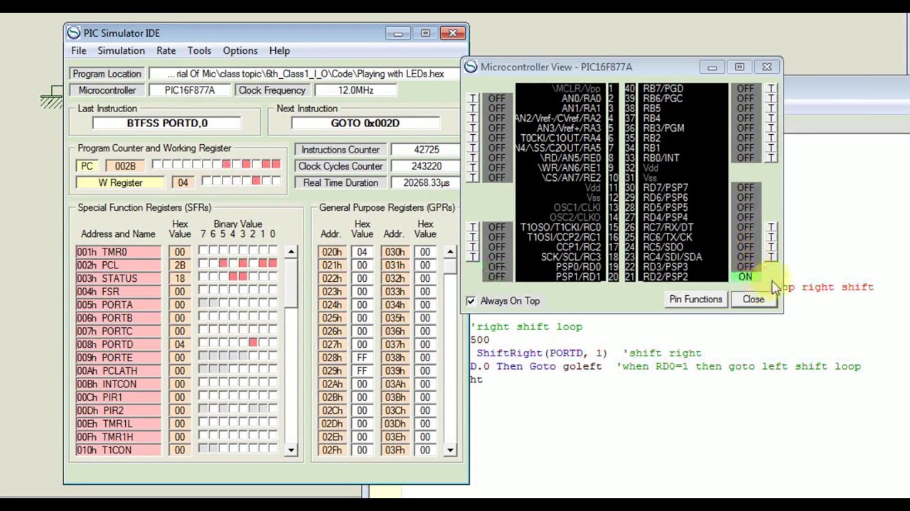 Led Blinking by Basic Language Using PIC16f877A