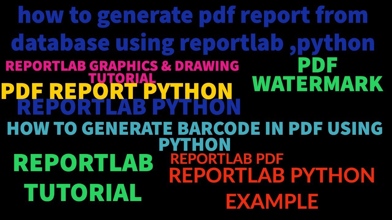 REPORTLAB|REPORTLAB PYTHON TUTORIAL|How To Generate Pdf file from Database Using Python|PART:51