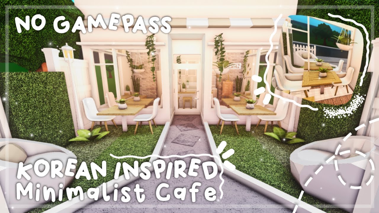 No Gamepass Korean Inspired Minimalist Cafe I 21k! I Bloxburg Build and Tour - iTapixca Builds
