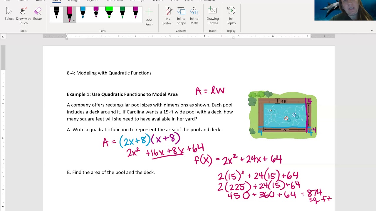 Modeling with Quadratic Functions