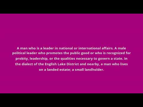 what is the meaning of statesman