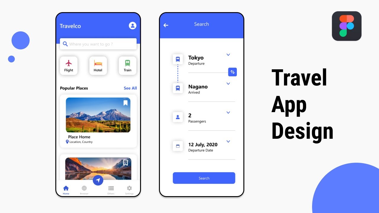 Travel App Design in Figma | Mobile App Design | Design in Figma | Figma Tutorial