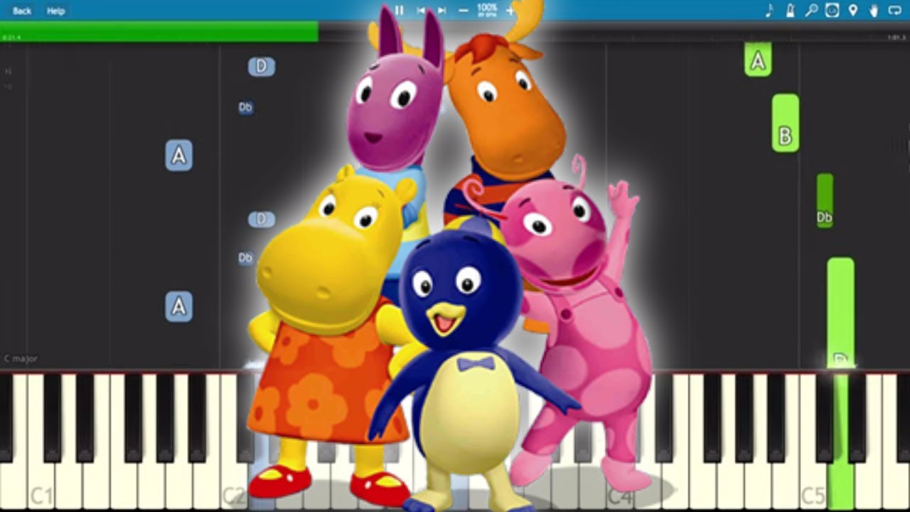 The Backyardigans Theme Song - EASY Piano Tutorial