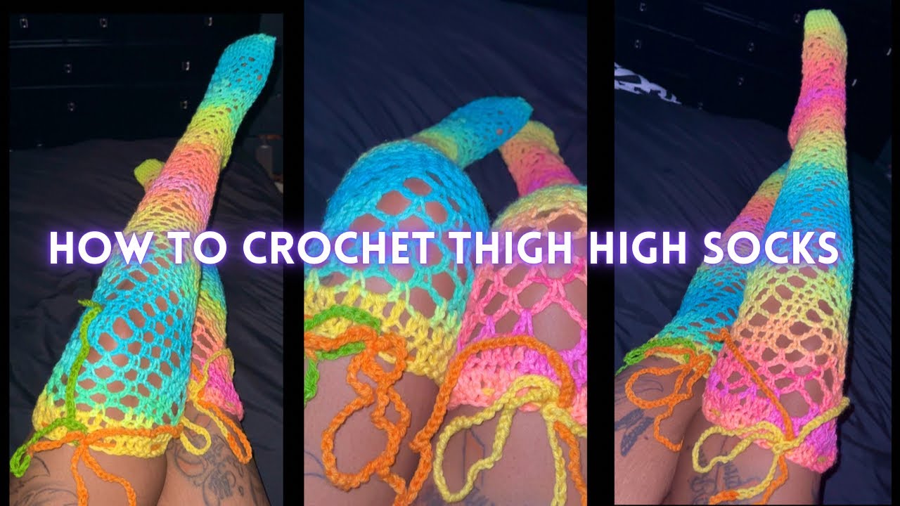 LEARN HOW TO CROCHET THIGH HIGH SOCKS‼️ STEP BY STEP TUTORIAL W/ VOICEOVER 🥰