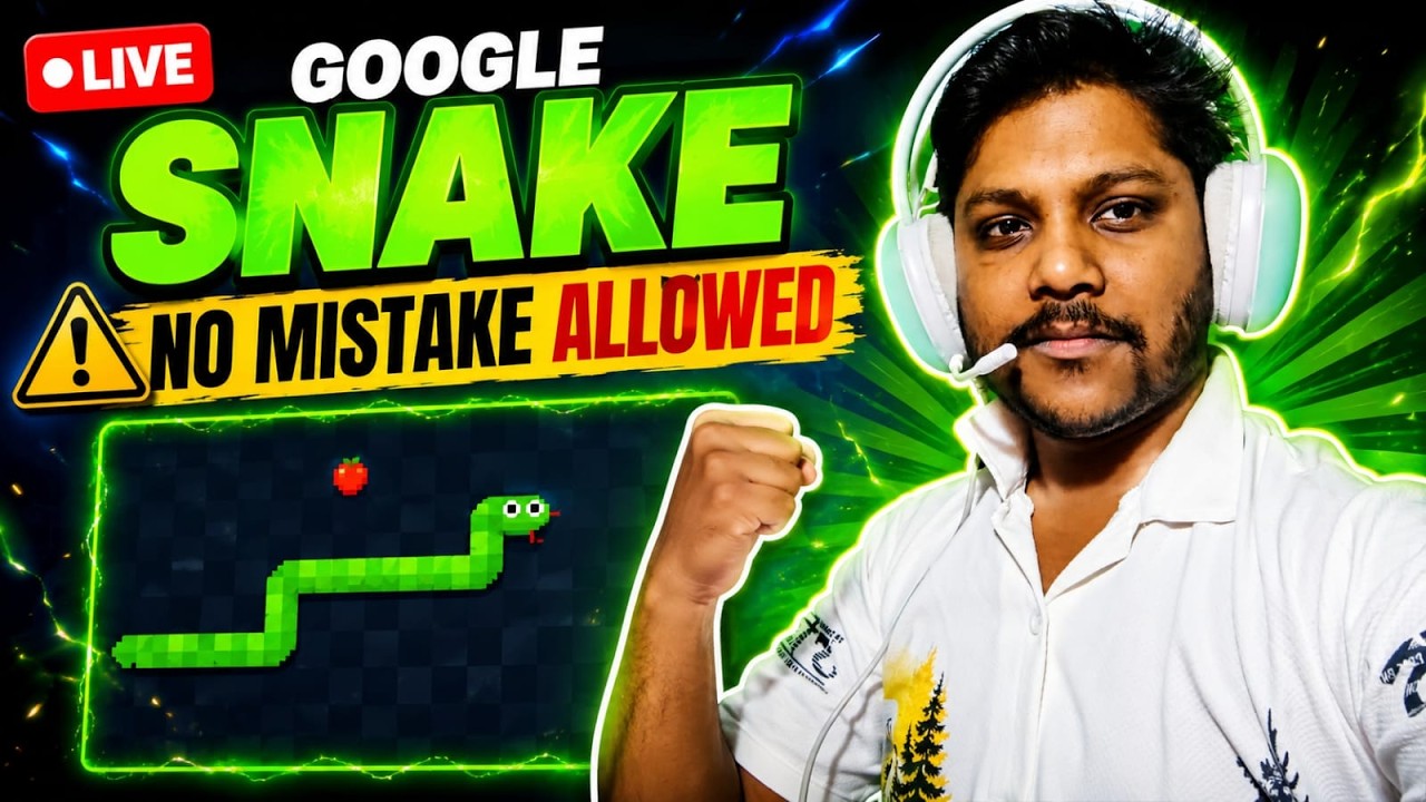 Google Snake LIVE🔴 | World Record Try🔥 No Mistake Allowed