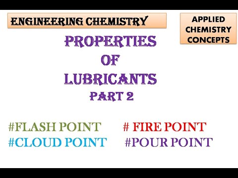 Properties of Lubricants | Flash point | Fire Point | Cloud point | Pour point