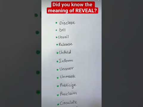 Did you know the meaning of Reveal | Gk question