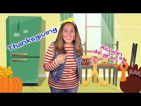 Videos for babies and toddlers| Thanksgiving! Giving thanks 🦃| Spanish and English for kids |