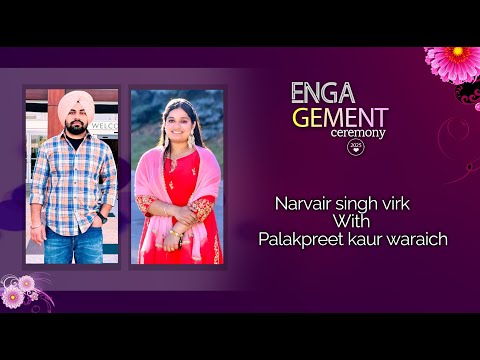 Live Engagment Narvair singh virk with Palakpreet kaur waraich Live By, Studio Manjeet Photography