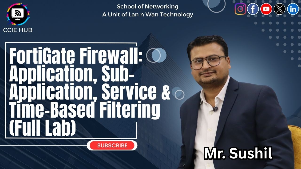 FortiGate Firewall Full Lab | Application, Sub-Application, Service & Time-Based Filtering Explained