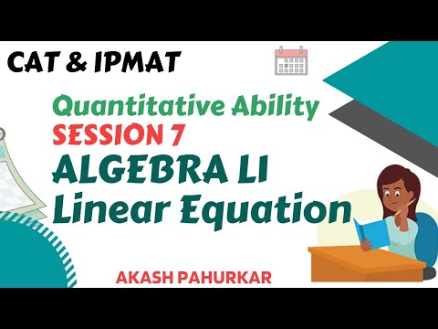 Linear Equations Video Lecture - Crash Course for CAT