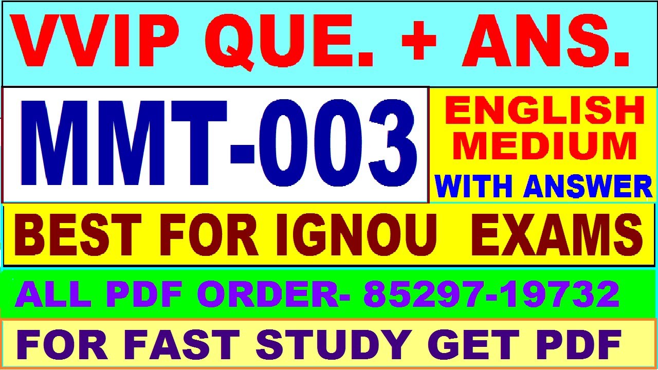 MMT 003 important questions with answer in English | mmt 003 Previous Year Question Paper