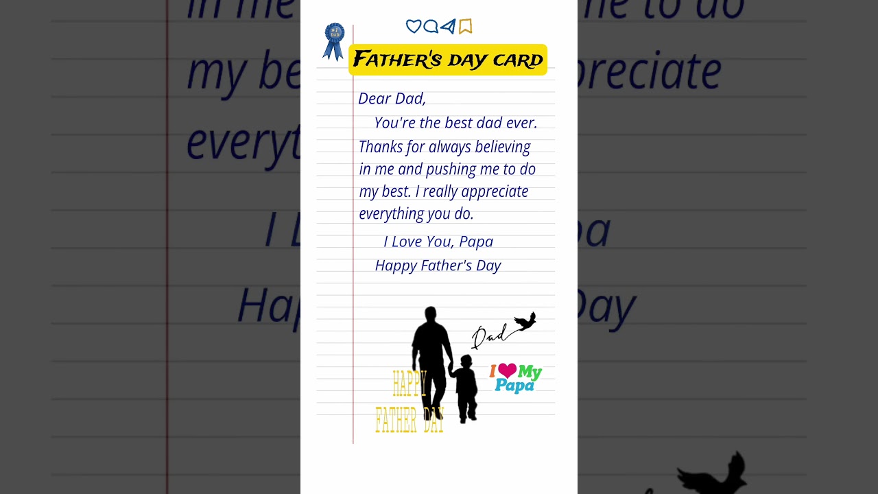 Father's day card writing | Happy Father's Day 2025 writing | Father's Day Message/ Fathers Day Card