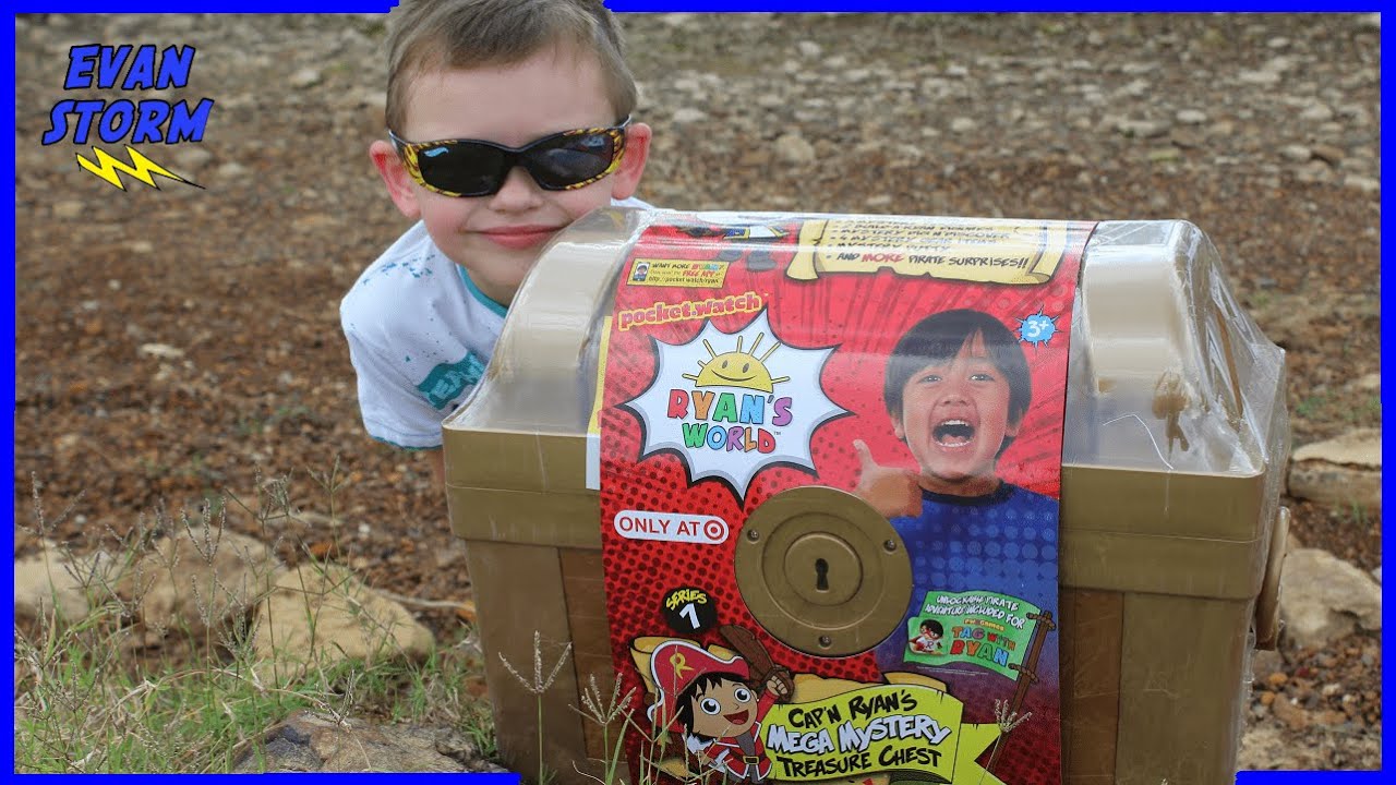 Evan Finds Ryan's World  Mega Mystery Treasure Chest Pirate Toy
