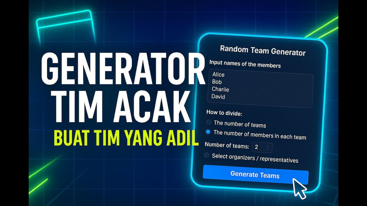Generator Tim Acak online (Alat gratis)