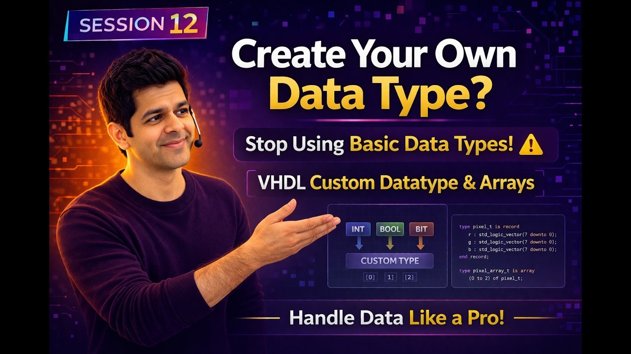 12 - Full FPGA Course ~ VHDL Custom Datatype & VHDL Array | Course 04