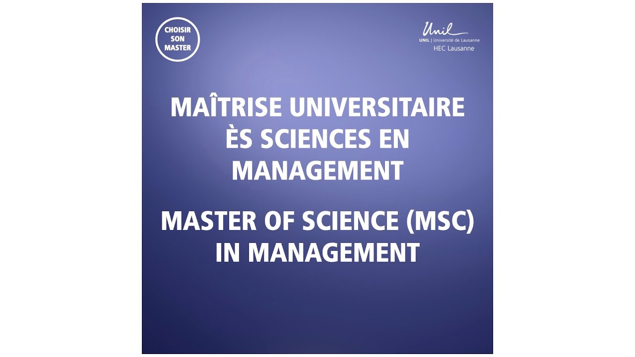 Master of Science (MSc) in Management