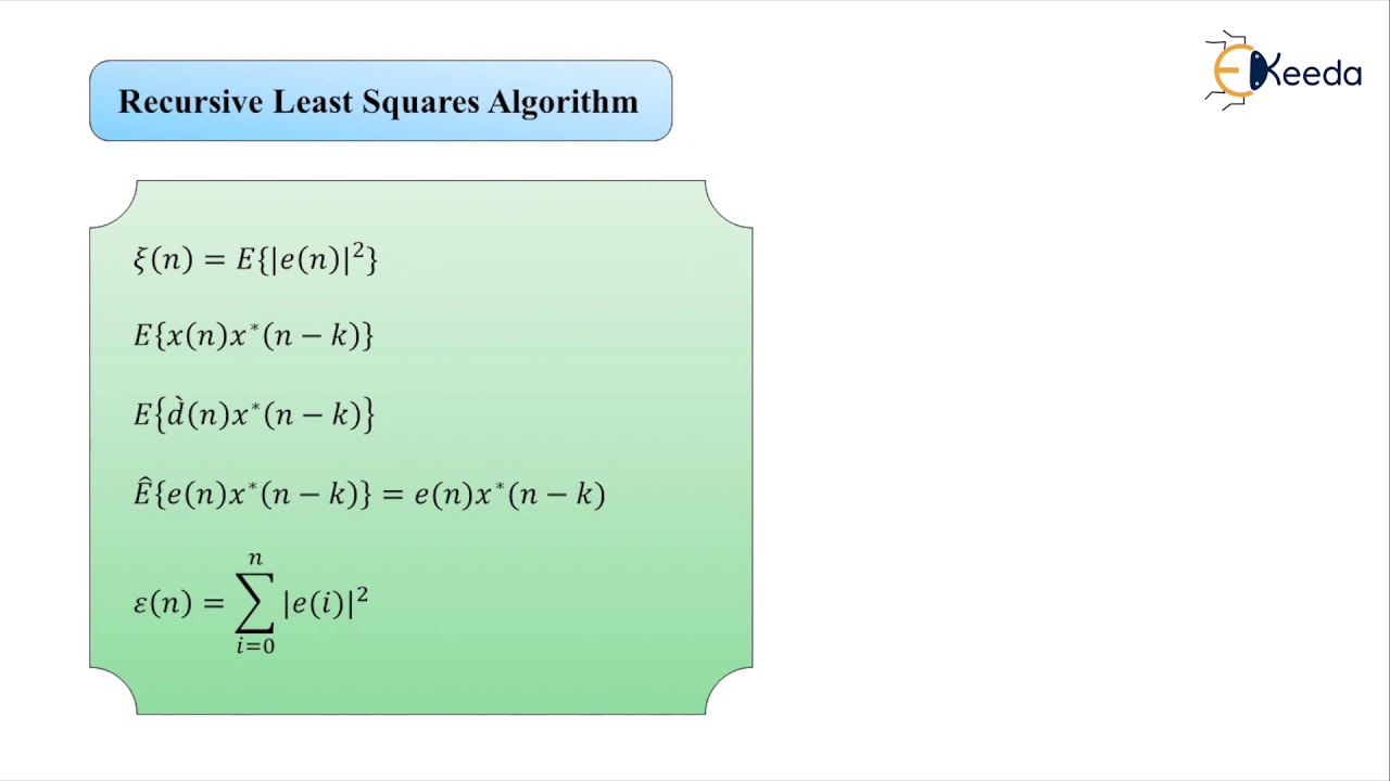 Recursive Least Squares Algorithm - Adaptive Filters - Advanced Digital Signal Processing
