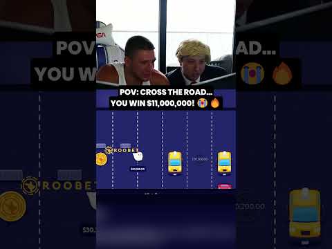 POV: CROSS THE ROAD, WIN $11,000,000!! 😭😂 #casino #slots #roobet