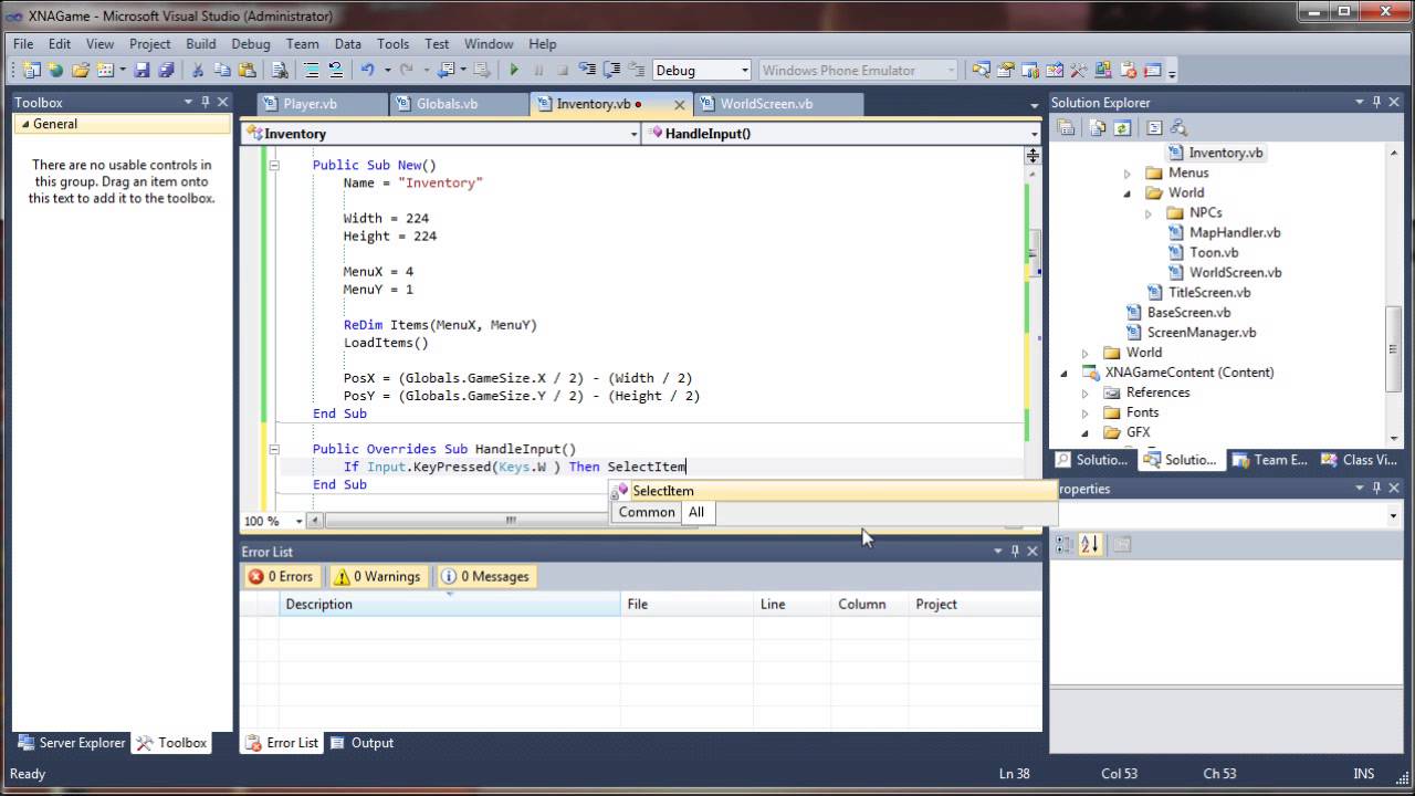 VB.NET Game Programming Tutorial - Stackable Inventory System - Part 8 (Visual Basic .NET)