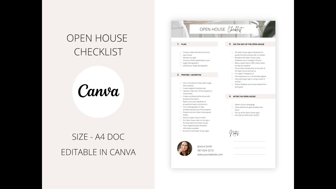 Editable Open House Checklist Template