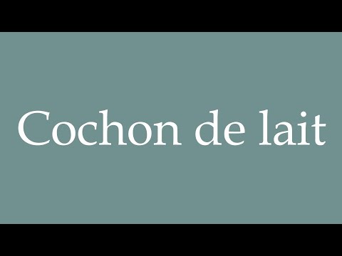How to Pronounce ''Cochon de lait'' (Suckling pig) Correctly in French