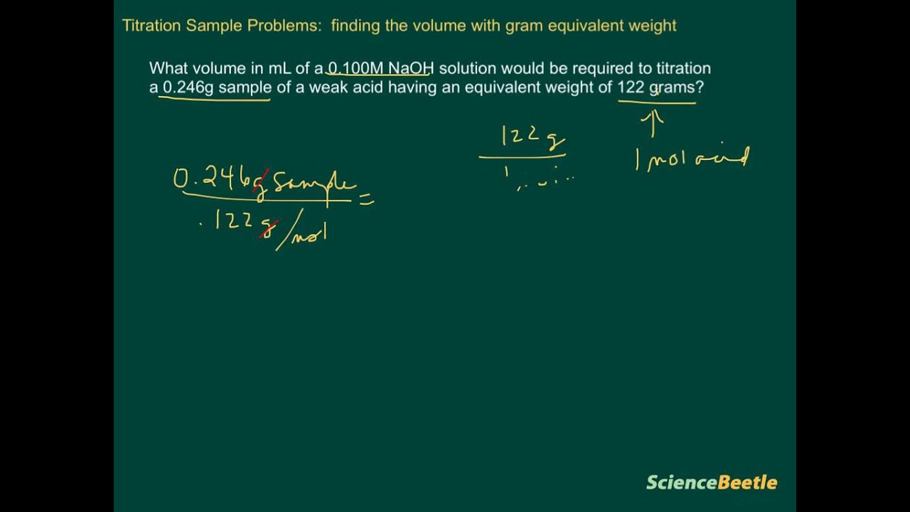 Titration sample problems - finding volume