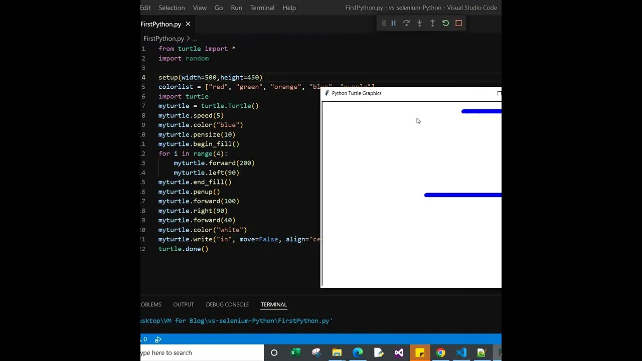 Linked Logo Using Python Turtle Graphic Python turtle #shorts #coding #programming