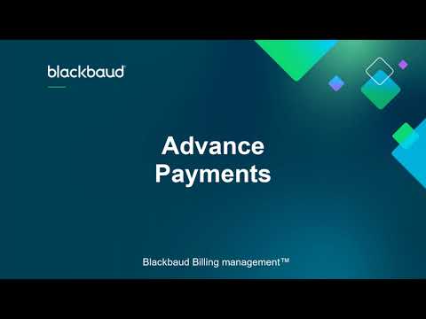 Set up and review advance payments