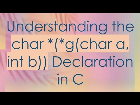 Understanding the char *(*g(char a, int b)) Declaration in C