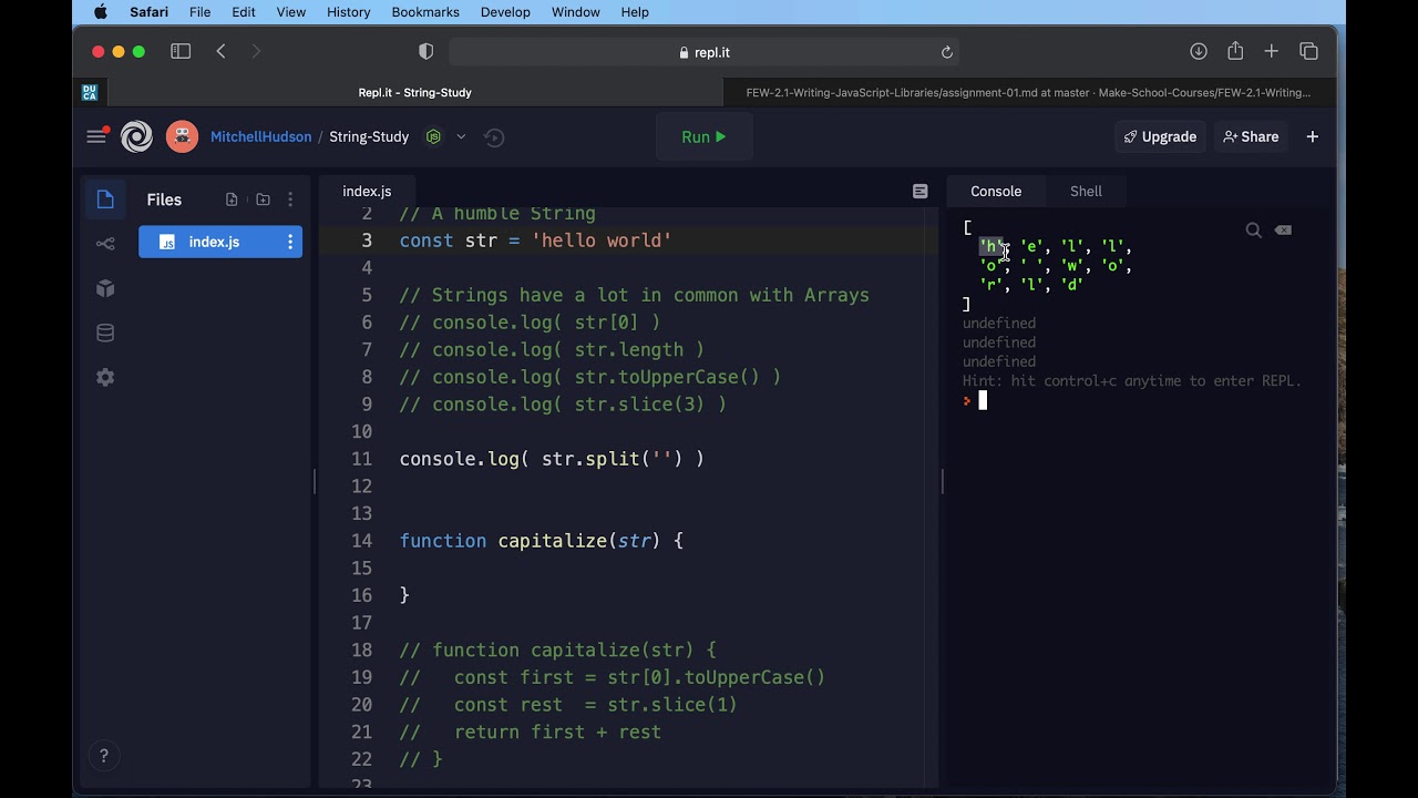 03 String Lib challenge 1 1 - Learn JavaScript by Making Libraries