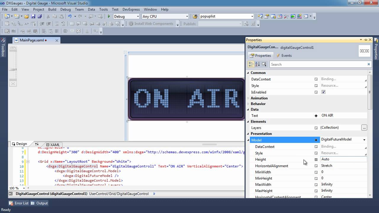 DXGauges for Silverlight - Digital Display