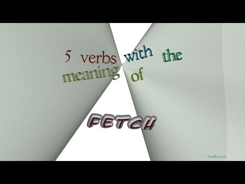 fetch - 5 verbs with the meaning of fetch (sentence examples)